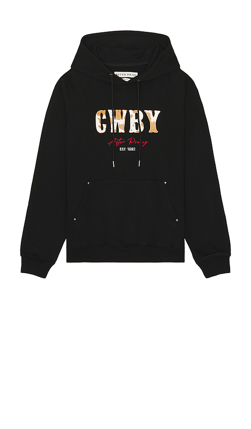 After Pray Cwby Pullover Hoodie in Black | REVOLVE