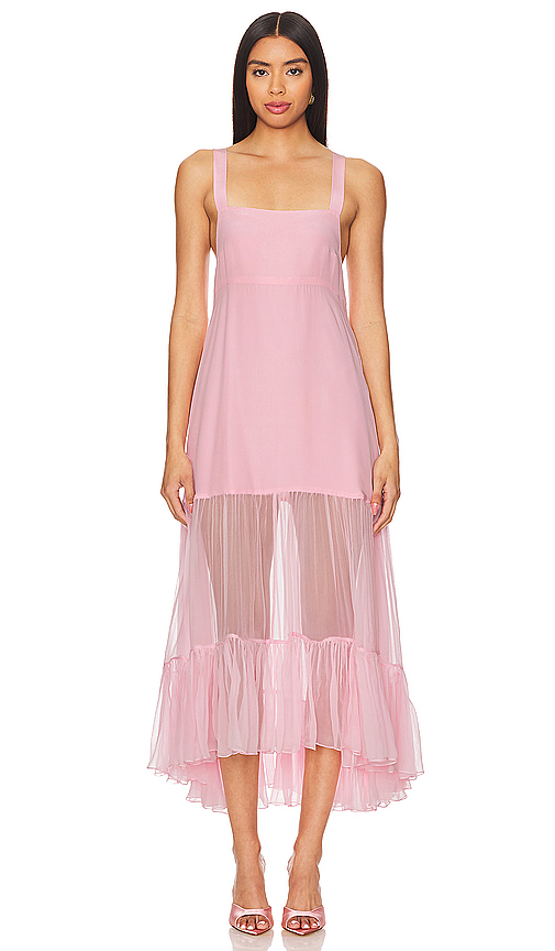 Azeeza Bellevue Midi Dress in Tea Pink | REVOLVE