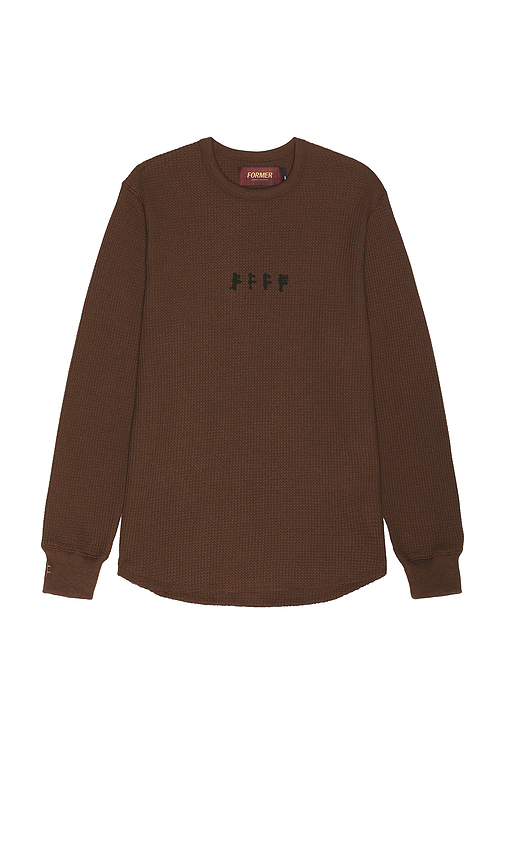 FORMER AG Long Sleeve Waffle Shirt in Taupe | REVOLVE