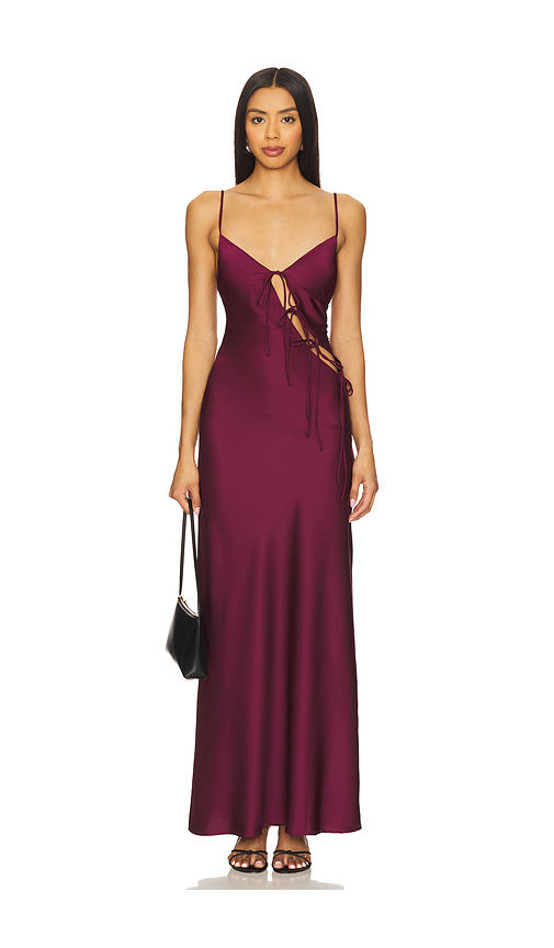 LIONESS x REVOLVE About A Girl Maxi Dress in Maroon | REVOLVE